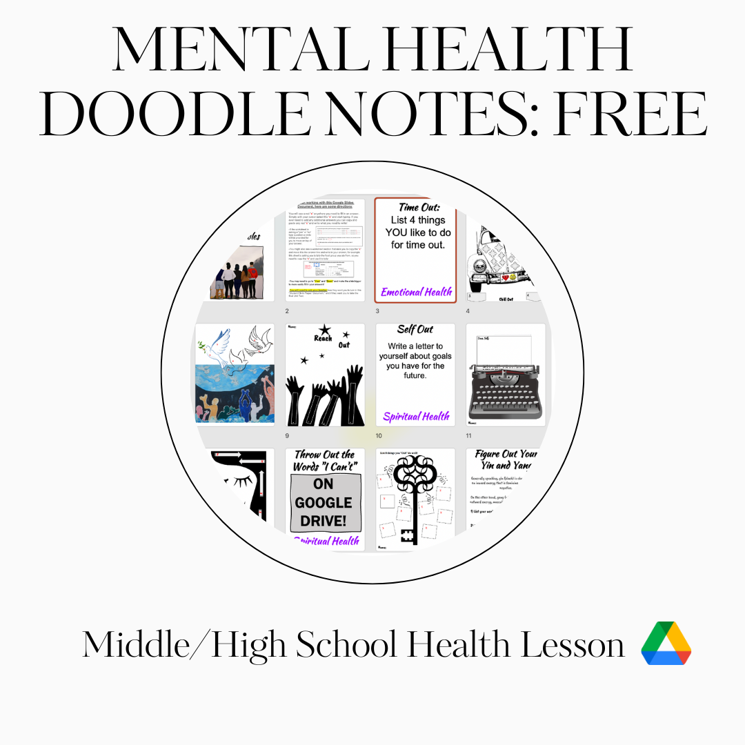 Mental Health Doodle Notes: Social Emotional Learning FREE!: High Scho ...
