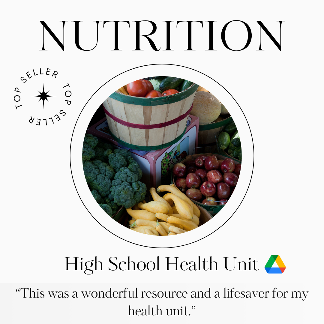 Nutrition Health Unit: #1 Best-Selling High School Health Nutrition Un ...