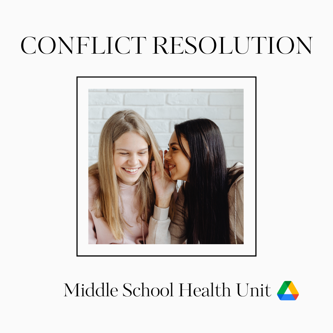 Conflict Resolution Unit for Middle School Health: Across 3 Grade Leve ...